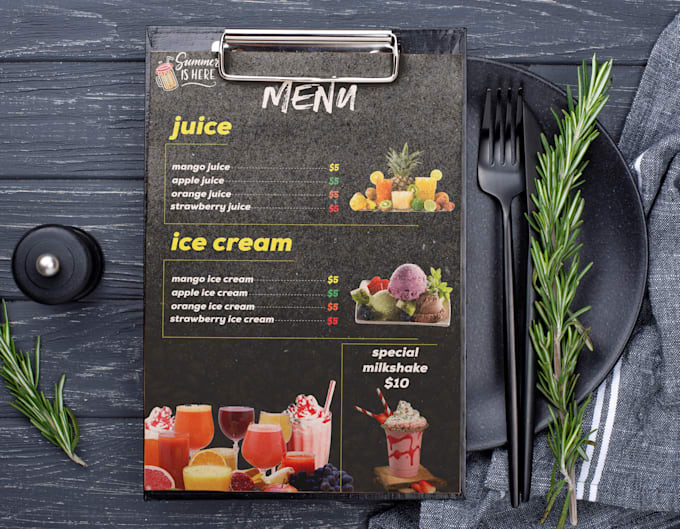 Design modern restaurant menu design by Npuniqueart | Fiverr