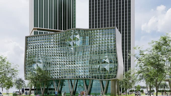 Create 3d parametric architecture,exterior facade grasshopper, rhino,3d ...