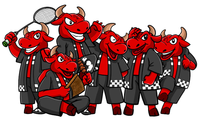 Draw funny and bold cartoon mascot illustration by Nigmastudio | Fiverr