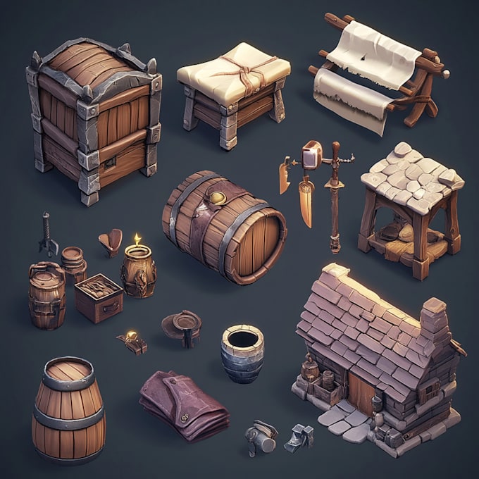 Create 3d props and objects for your games by Fleur_smith1 | Fiverr