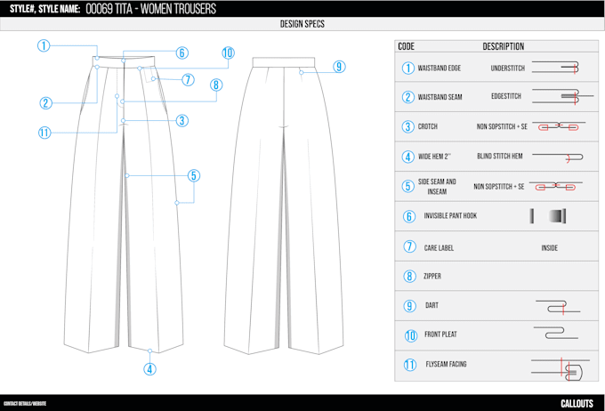 Create a tech pack for your clothes collection by Yvannna | Fiverr