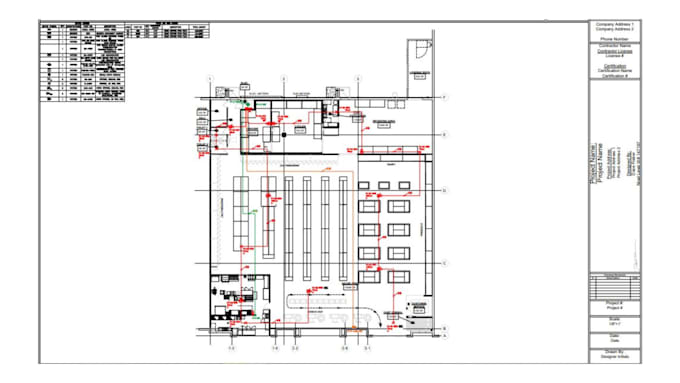 Design a complete set of fire alarm drawings, and electricalplan and ...