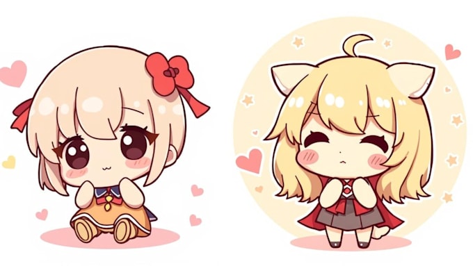 Draw cute kawaii chibi illustration anime vtuber fanart twitch streamer ...