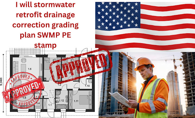 Stormwater retrofit drainage correction grading plan swmp pe stamp by ...