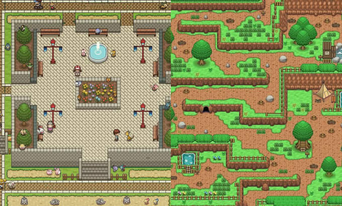 Do 2d pixel art tileset game art tile map top down environment rpg pixel assets by ...