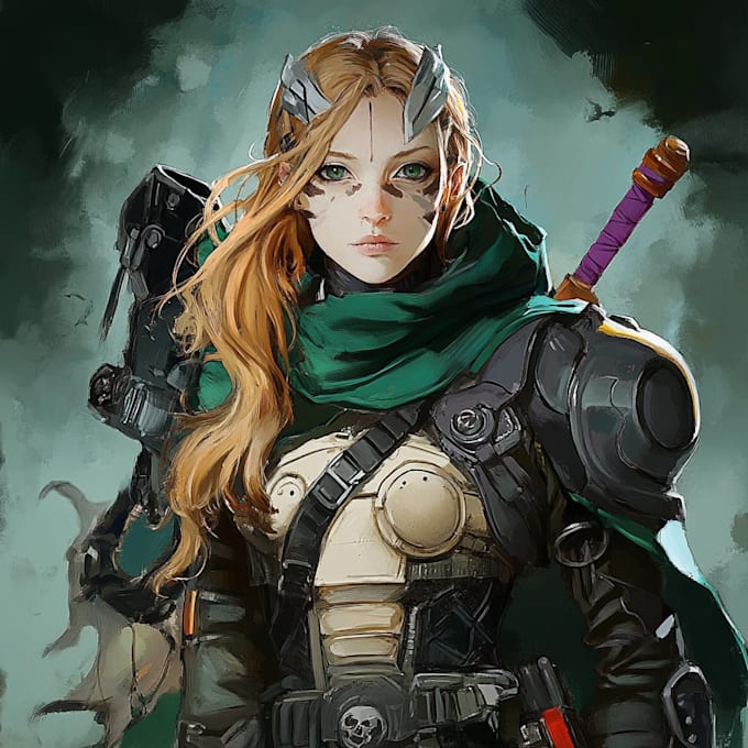Draw dnd character art fantasy scifi illustration for you by Carimapea ...