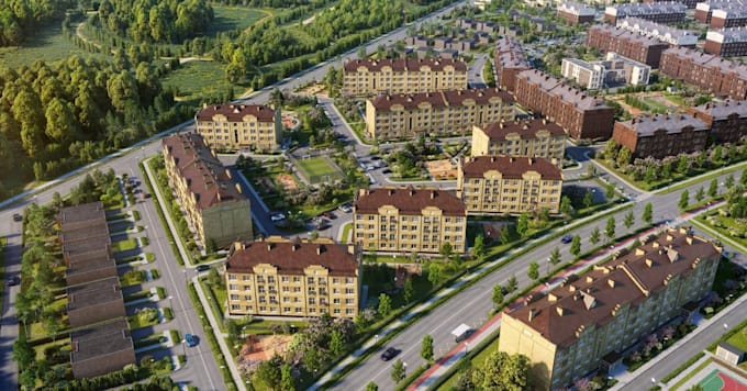 Render 3d urban planning,cityscape,3dcustom layout,master site plan ...