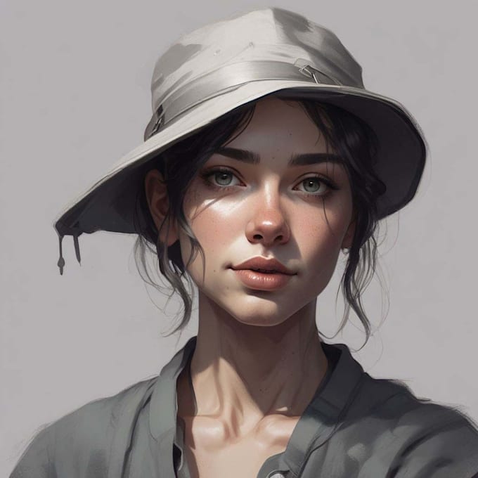 Draw semi realistic character, portrait, concept art by Gastonavies ...