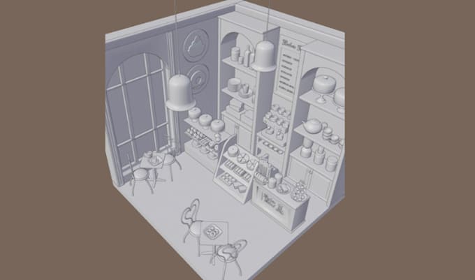 Create detailed isometric 3d model, 3d art, cozy isometric, vector ...