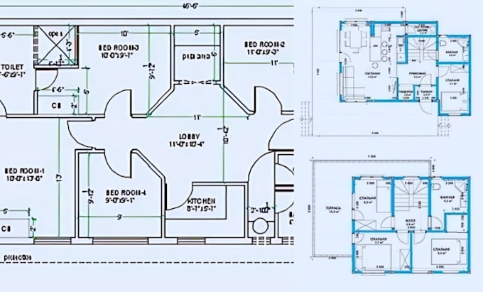 Draw floor plan and architectural 2d drawing, patio, landscape, pool in ...