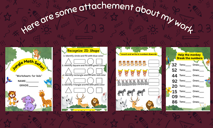 Design engaging and custom math worksheets for kids by Malieka_ramzan ...