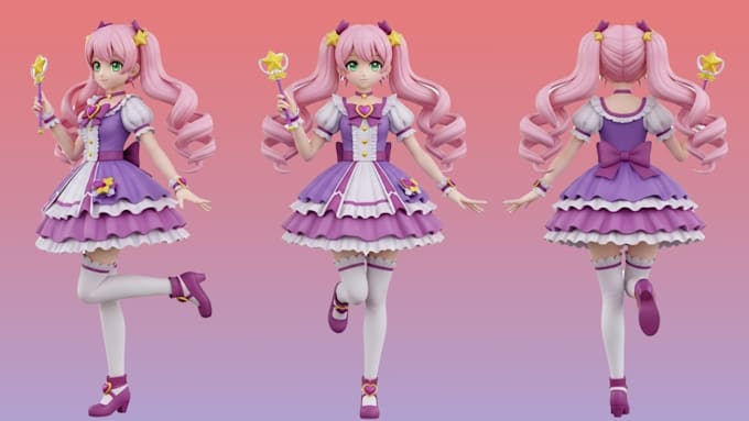 Make custom 3d printable stl anime cute cartoon model for fdm resin ...