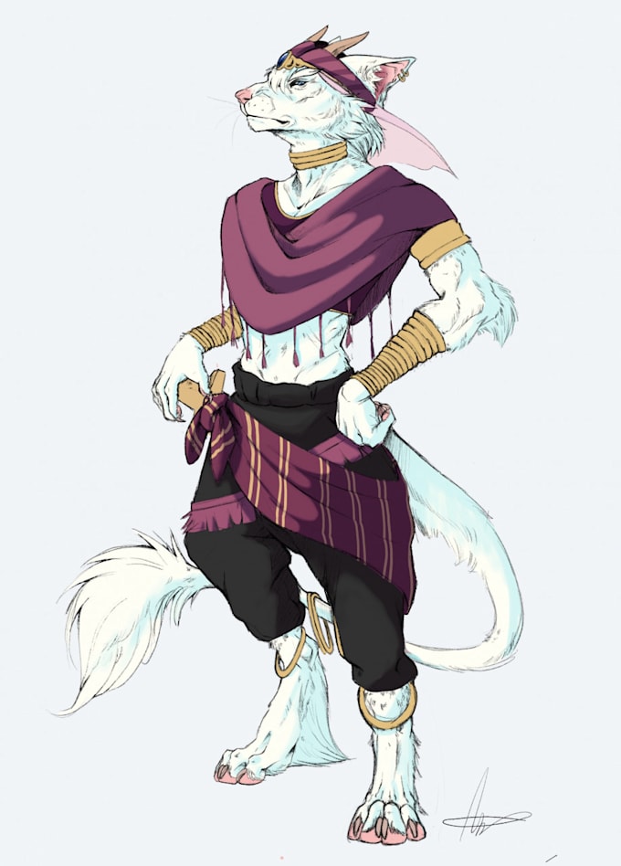 Draw a full body illustration of your furry, fursona by Noira08 | Fiverr