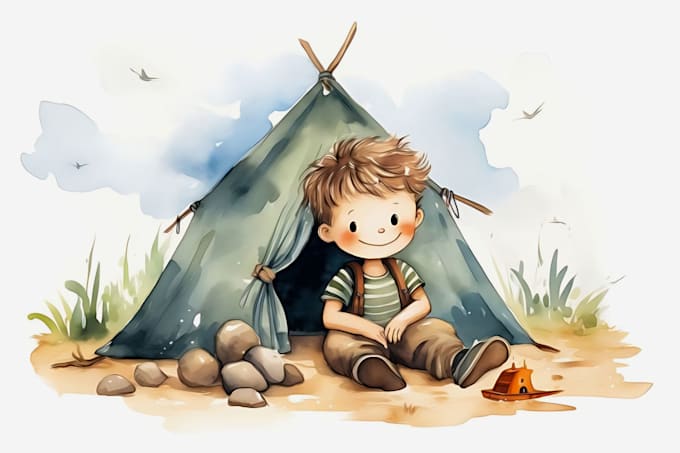 Watercolor children story book illustration, children story, book ...
