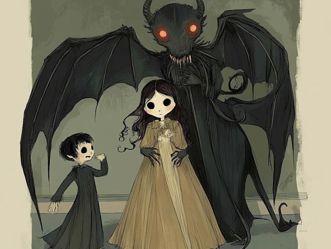 Draw cute dark or cute horror illustrations for you by Lenchssel | Fiverr
