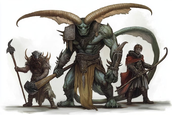 Draw fantasy or dnd creatures and monsters by Nellekarmse | Fiverr