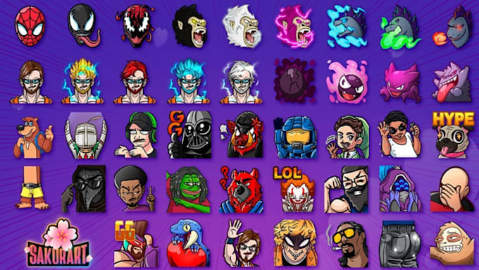 Design stunning twitch emotes or sub badges, chibi emotes for twitch ...