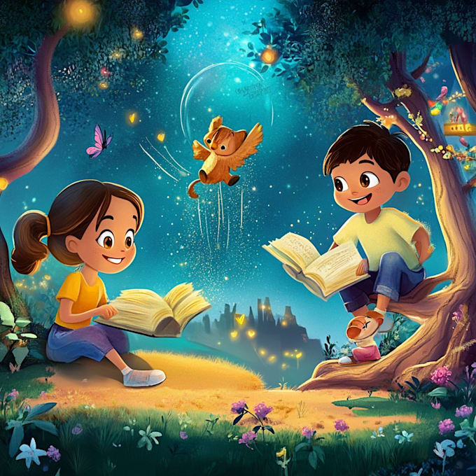 Design children story book illustration, children story, book ...