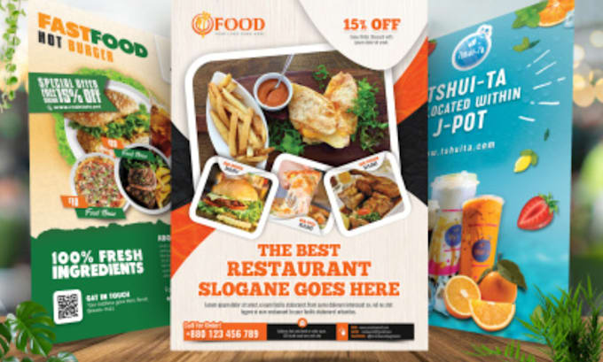 Food and drink menu with qr code for restaurants cafe bars spa, menu ...