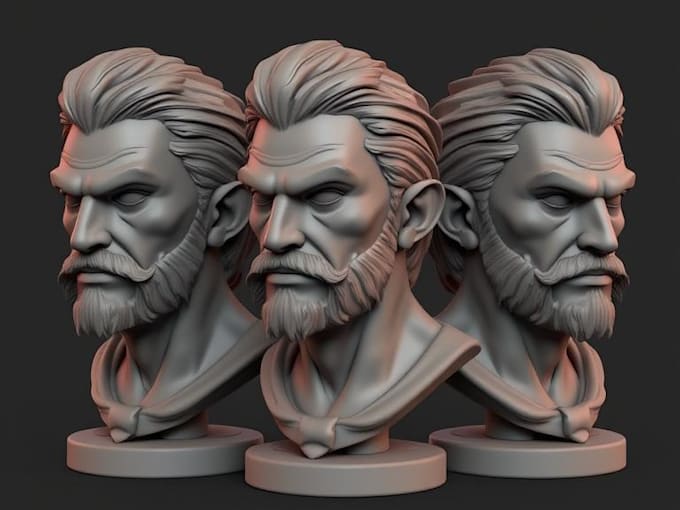 Sculpt character modeling, statue 3d head bust stl for 3d printing and ...