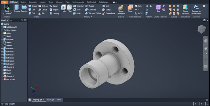 3d models and 2d drawings using autodesk inventor by Nashsocial | Fiverr