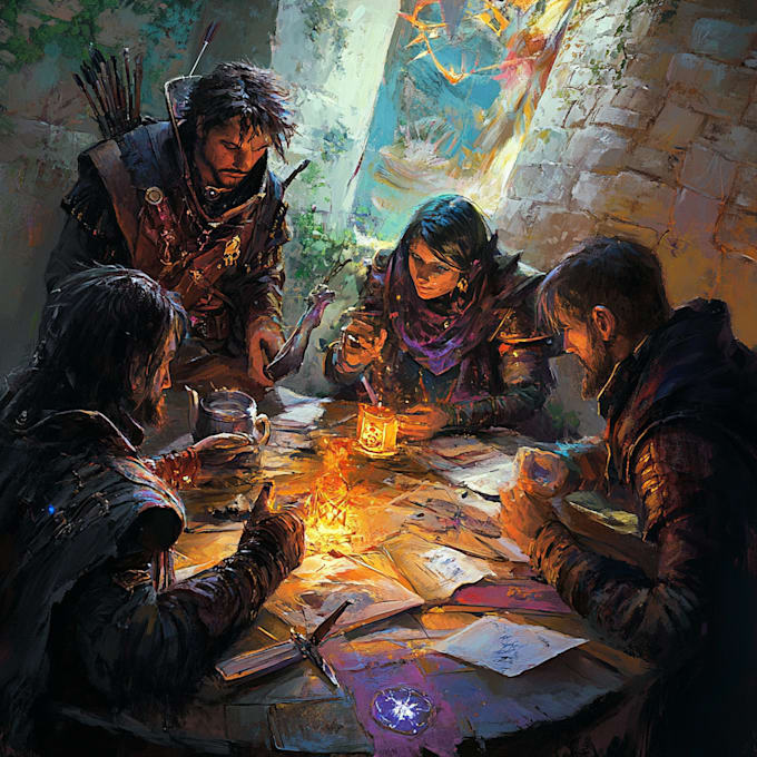 Design a custom dnd party, dnd character illustrations by Rarorgeiros ...