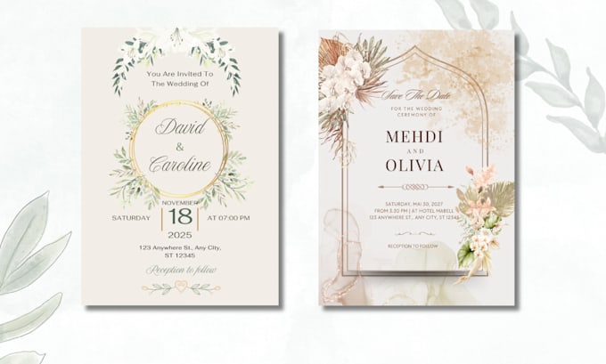 Design creative illustrated invitation card wedding by Zinedegdesigner ...