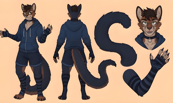 Draw furry reference sheet furry fursona avatar furry oc furry nsfw sfw ...