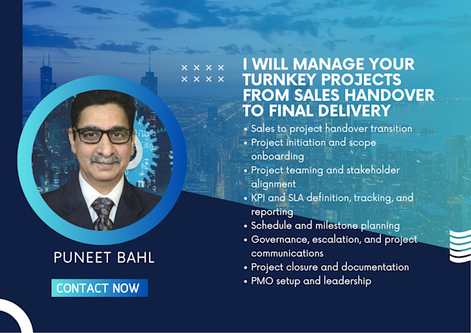 Manage turnkey projects from sales handover to final delivery by ...