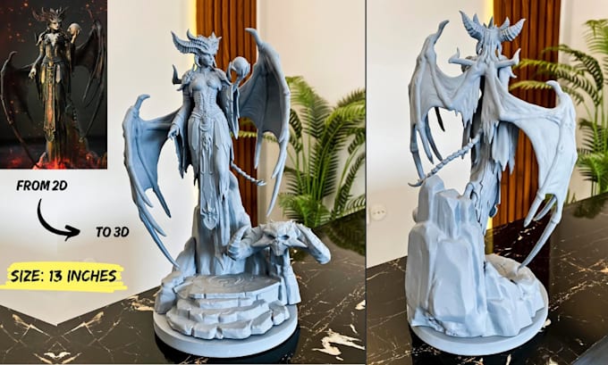 Convert image to 3d model, 2d to 3d toy, print and paint, stl file, by ...