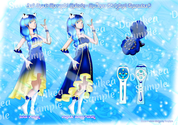 Draw your mermaid melody idol outfit dress form by Doryikea | Fiverr