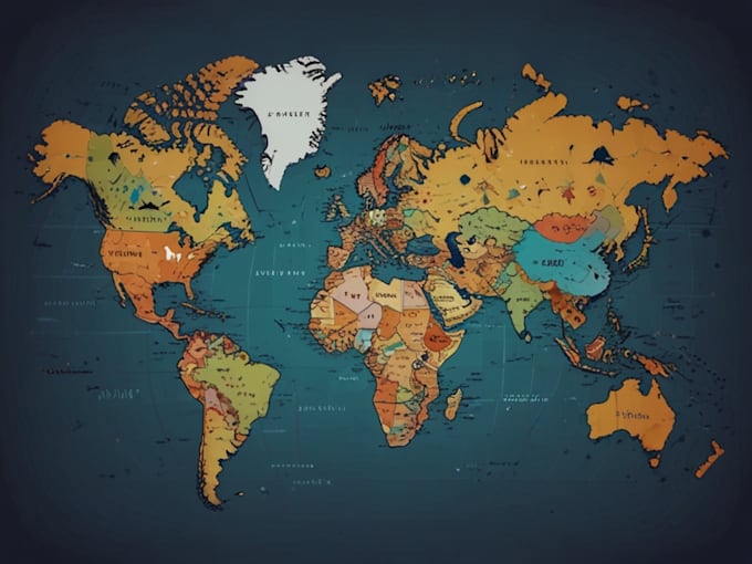 Draw beautiful map in vector illustration by Tianioolman | Fiverr