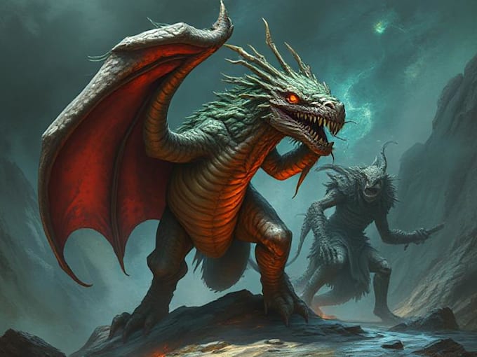 Draw fantasy or dnd creatures and monsters by Shantanixon | Fiverr