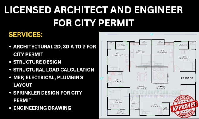 Do architectural permit drawing set in autocad and revit for city ...
