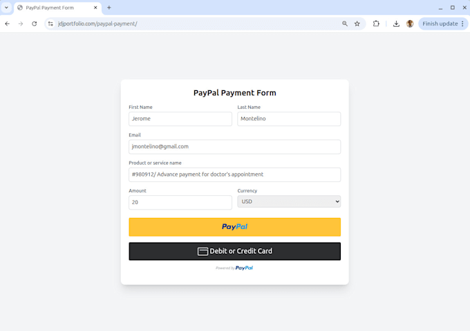 Sell a complete paypal form to collect payments by Codearttech | Fiverr