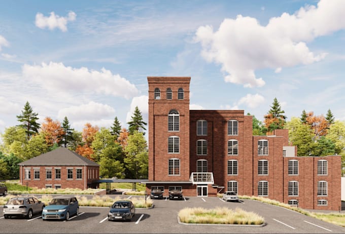 Remodel 3d multi unit building,house elevation,render landscape,car ...