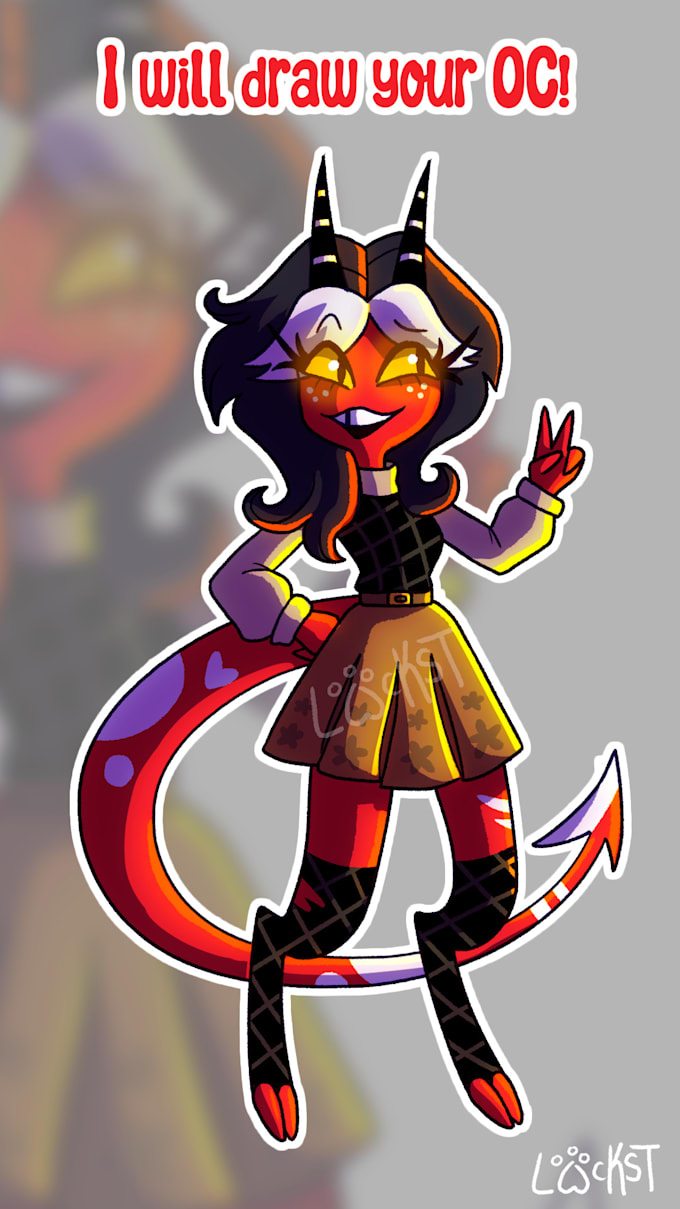 Draw your helluva boss or hazbin hotel oc by Mythicfurry | Fiverr