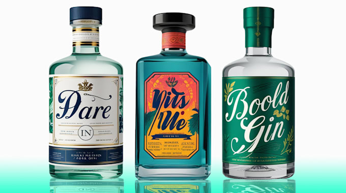 Design premium alcohol bottle labels for gin, wine, whiskey, vodka and ...