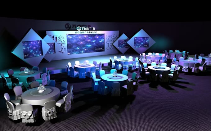 Deliver 3d cgi stage lighting design,event spaces,realistic d5render ...