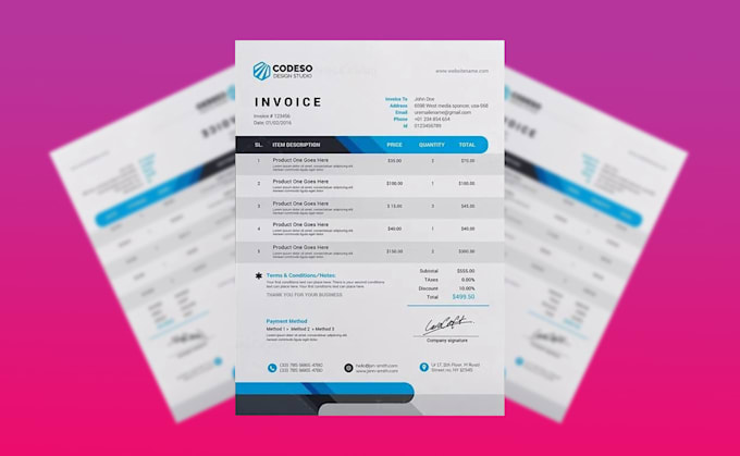 Do professional letterhead, price list, rate list, invoice by Sermonex ...