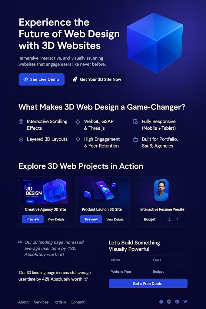 Design interactive 3d website mockups for your business by ...