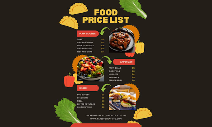 Do a perfect restaurant, bar, spa, beauty, price list menu with qr code ...