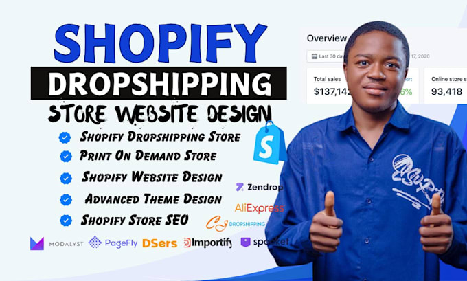 Do shopify store design, redesign, shopify website, shopify dropshipping store by Hamzatfawaz ...