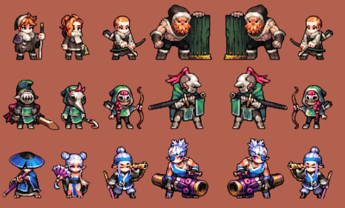 2d sprite sheet character rpg maker pokemon sprites art, pixel sprite ...