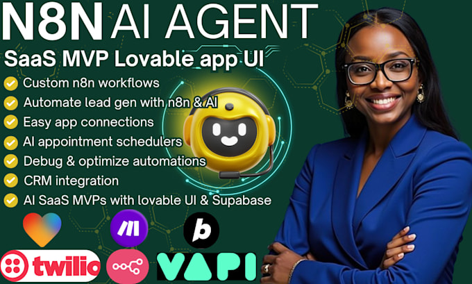 Rag n8n ai agent saas mvp chatbot ai voice caller n8n gohighlevel lovable app ui by Sarah_colton ...