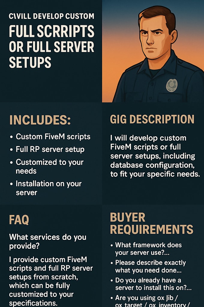 Help you fix or create your fivem server by Entrepreneurpt | Fiverr