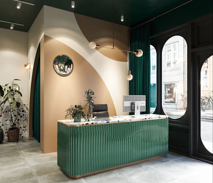 Remodel clothing interior, office virtual staging, retail store, 3d ...