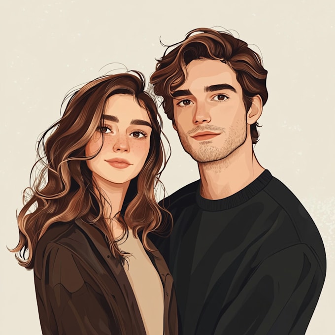 Draw lovely disney cartoon couple portrait by Jonaspatel18 | Fiverr