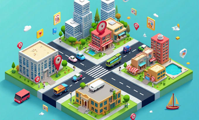 Create map illustration, vector map design, city map, illustrated map ...