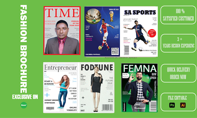 Unique magazine cover layout fashion magazine design by Momotajgd4 | Fiverr